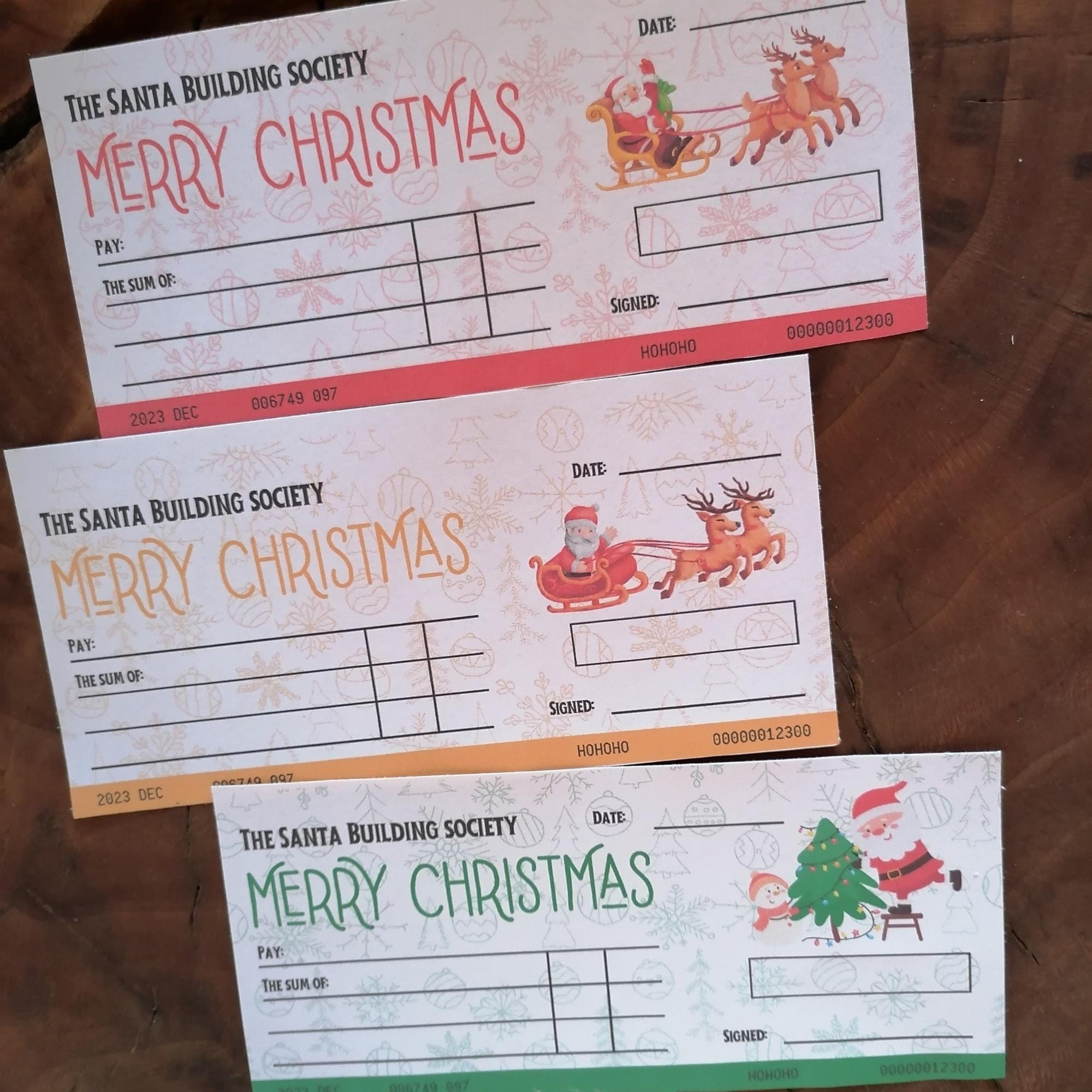 Novelty Christmas Cheque, Bankers Draft. Downloadable Printable Xmas ...