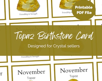 Printable Celestine Crystal Insert Cards for Crystal Sellers ...