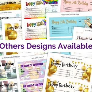 Printable 13th Birthday Cheque. Pink Blank Gifting Cheque Template ...