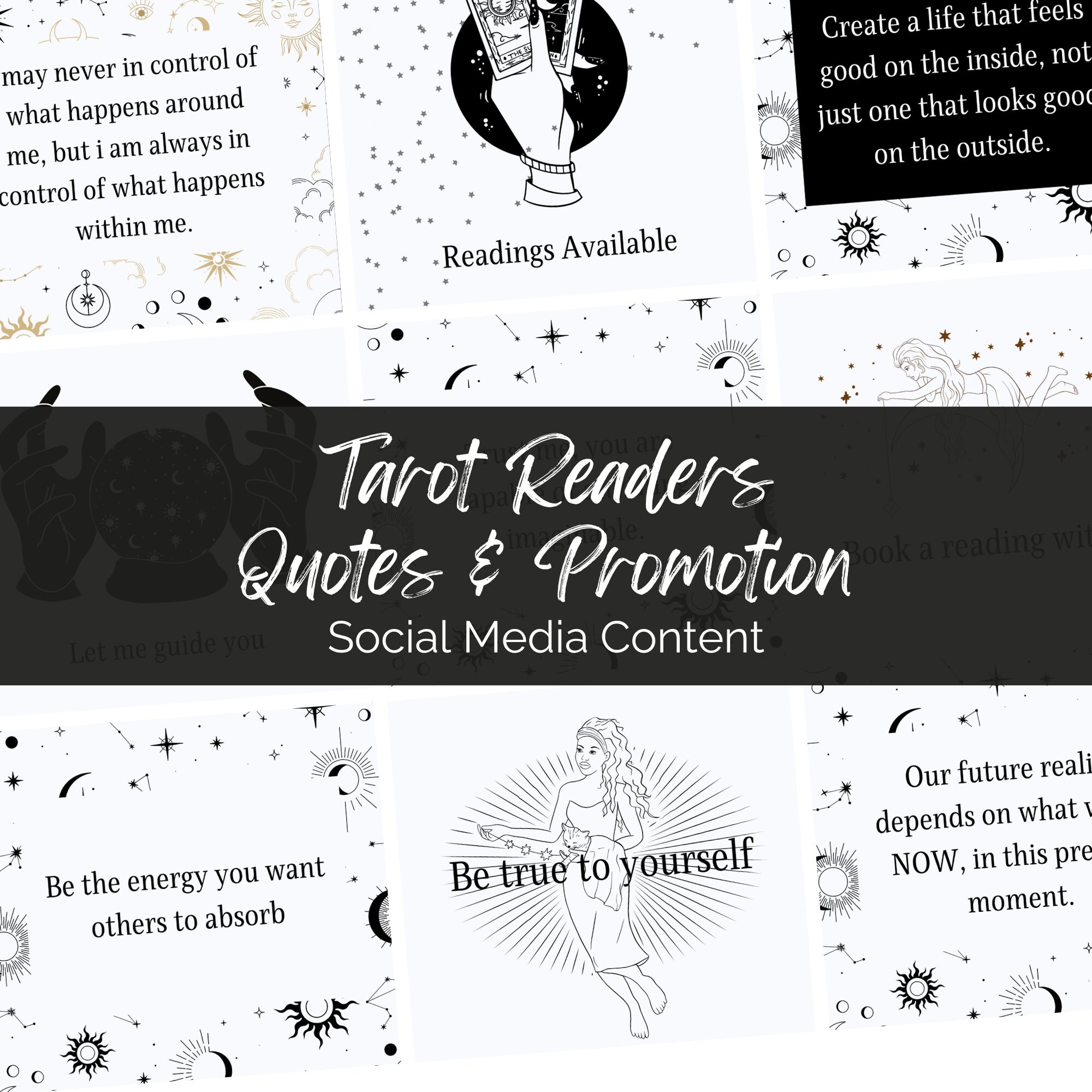 Tarot Readers Instagram Template, Quotes & Promotional Social Media ...