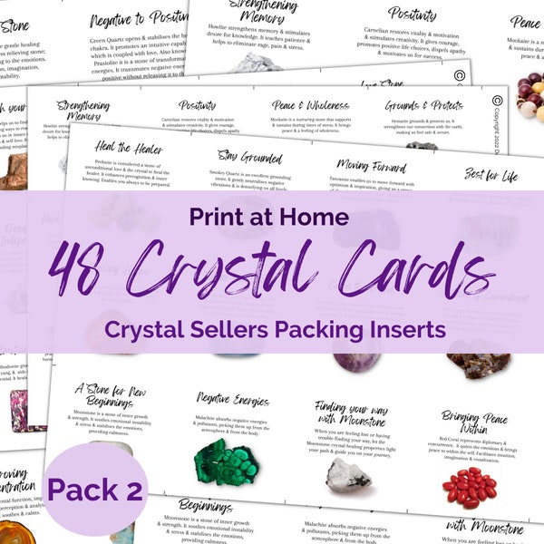 Crystal Info Cards - Etsy