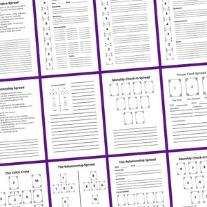 Tarot Spread Worksheets: Guided Templates (A4 PDF) - Etsy