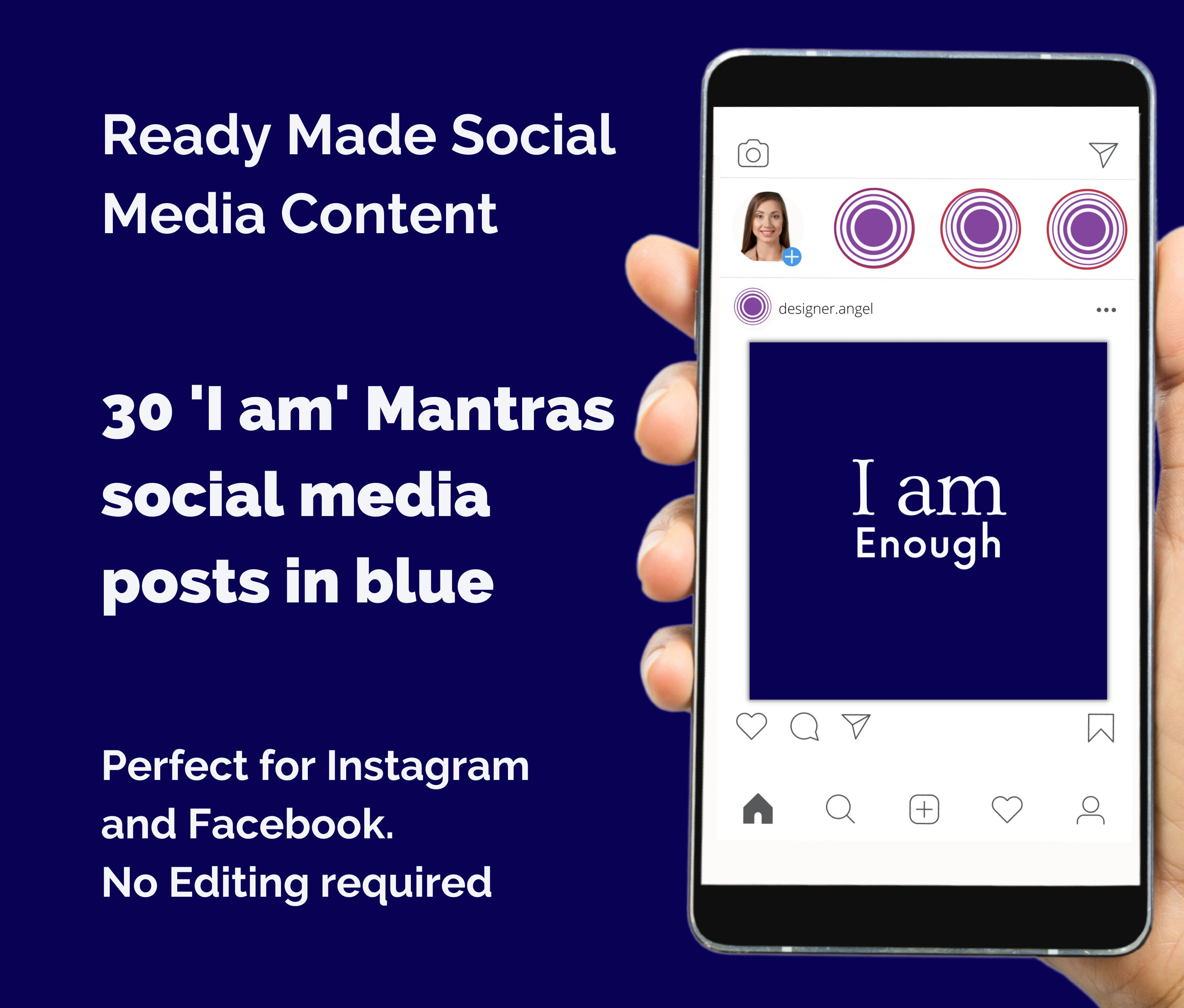 30 Blue Mantra Quotes for Instagram & Facebook Ready Made - Etsy UK