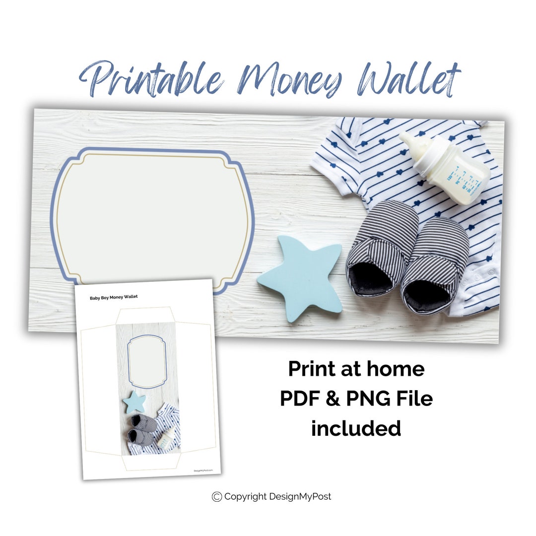Printable Money Wallet for Baby Boy. Print at Home Cash Envelope ...