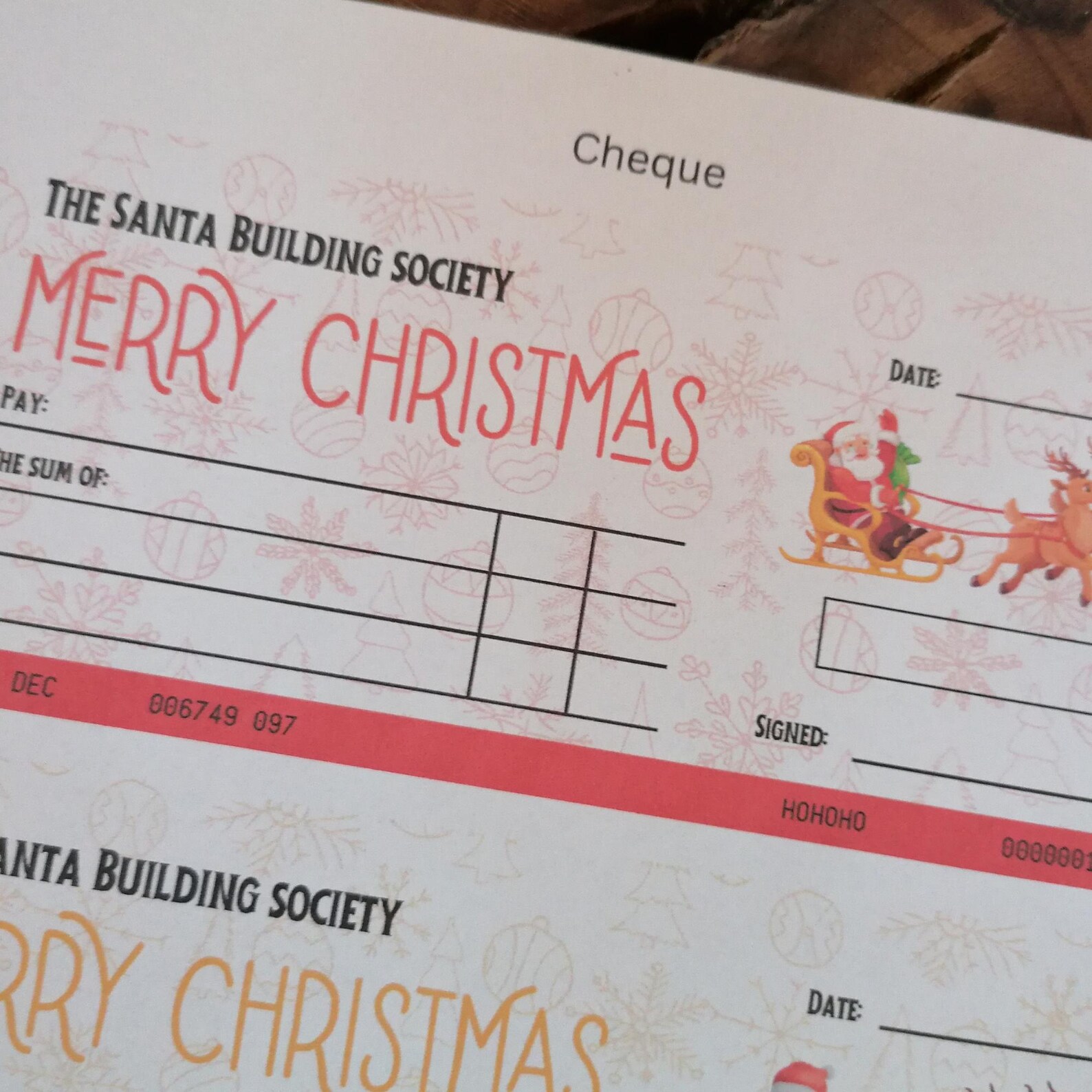 Novelty Christmas Cheque, Bankers Draft. Downloadable Printable Xmas ...