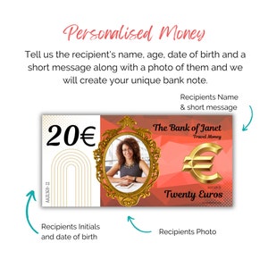 Personalised Fake 20 Euros, Face on Money, Photo on Note. Printable ...