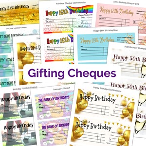 Pink Printable Birthday Cheque. Gift Cheque Template for Girls in Euros ...