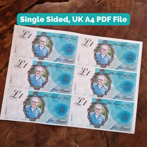 One Pound Note, Face on Money, Printable Fun Bank Notes. Add Your Own ...