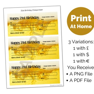 21st Novelty Birthday Cheque. Gifting Fake Blank Cheque Template in ...