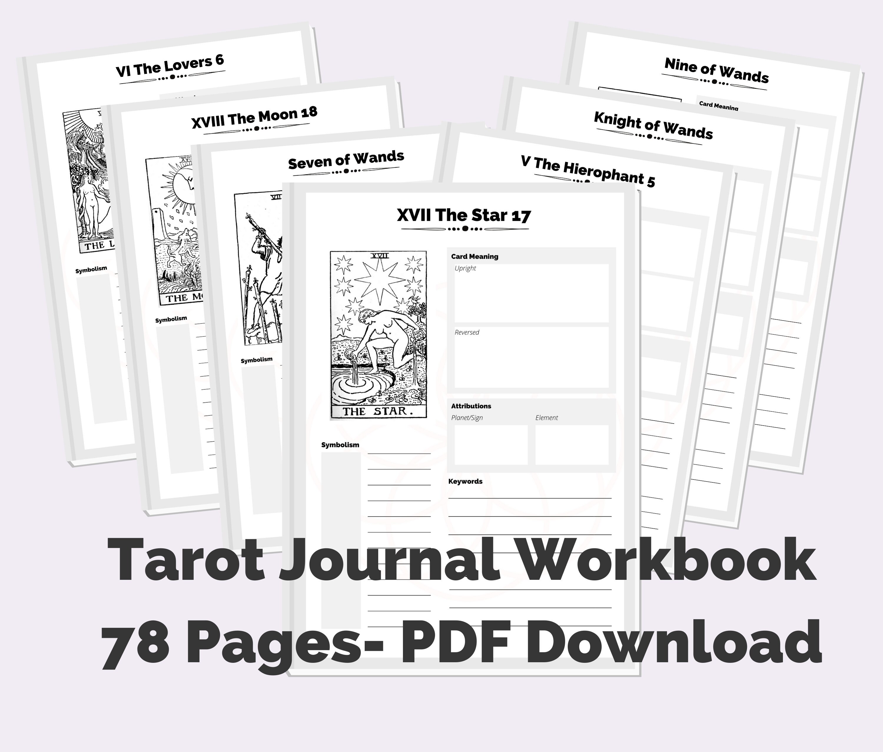 Printable Tarot Card Worksheets 78 Classic Tarot Deck Cheat - Etsy UK
