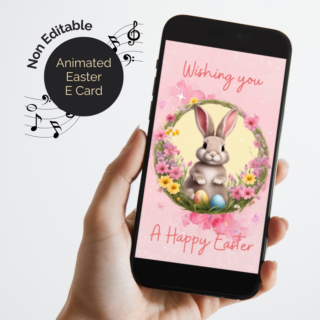 Animated Easter Bunny E-card With Music (MP4 Digital Download) - Etsy