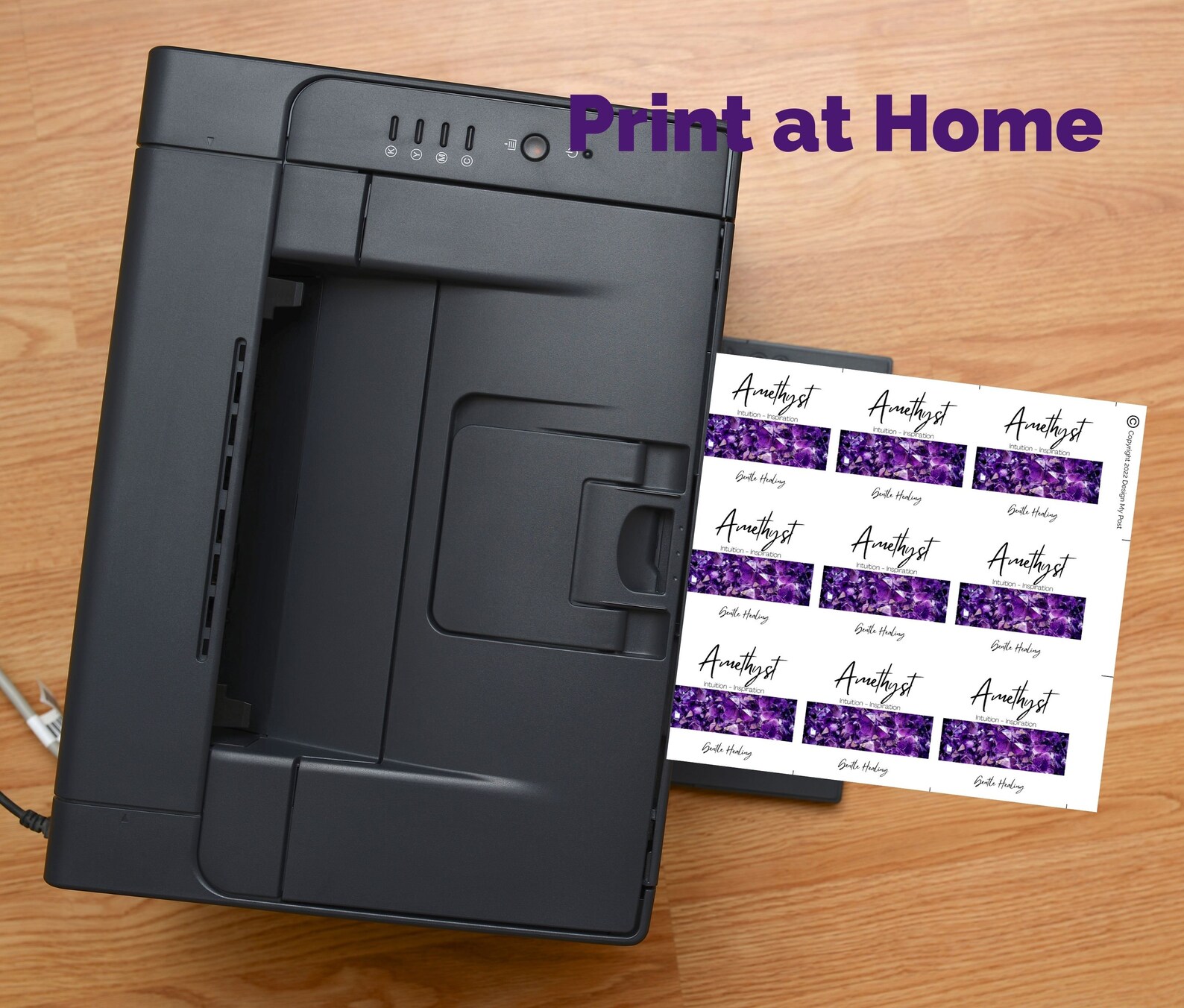 Printable Amethyst Crystal Cards for Crystal Sellers & | Etsy UK