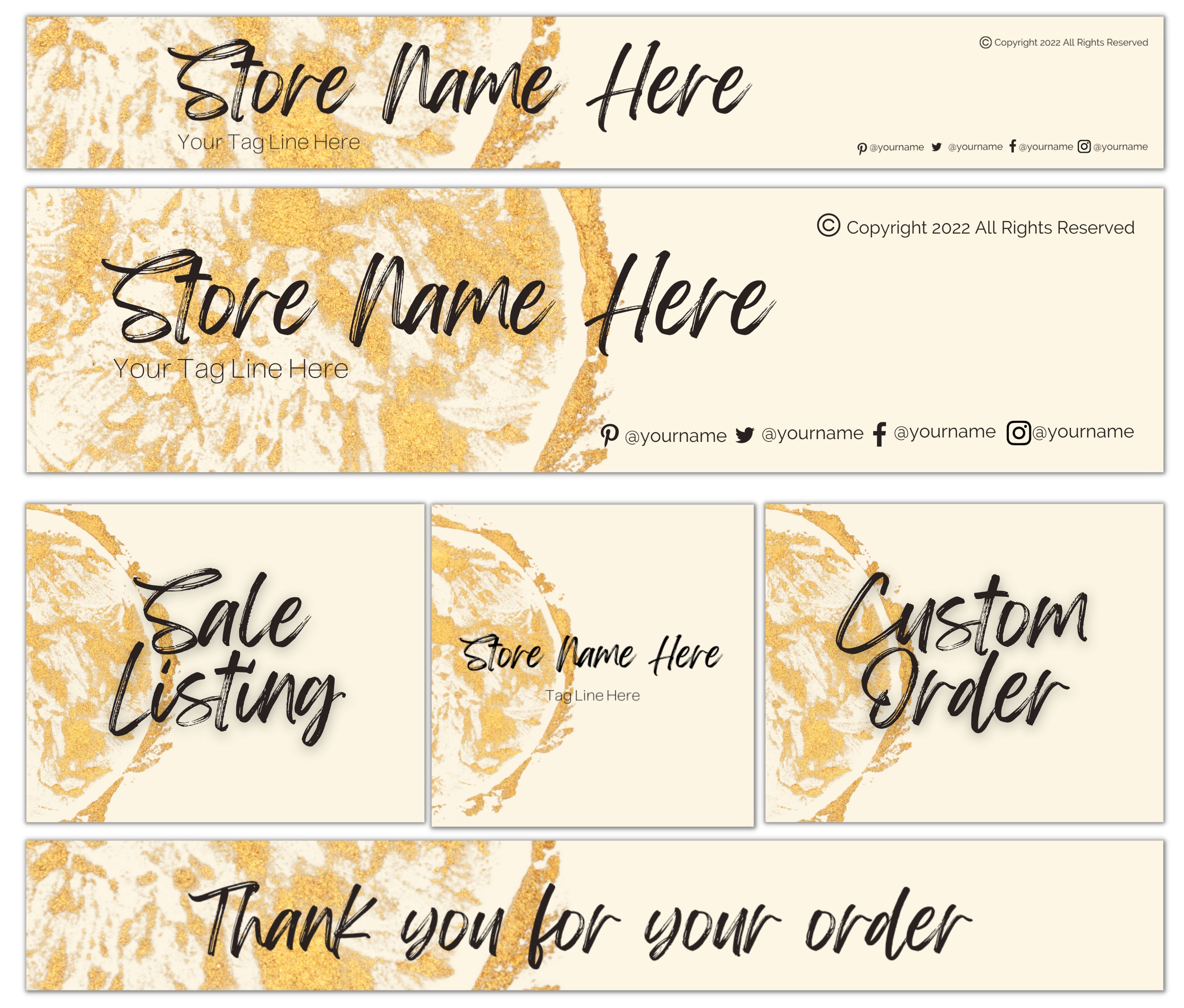 Etsy Shop Banner Pack. Branding for Your Store. Done for You NO EDITING ...