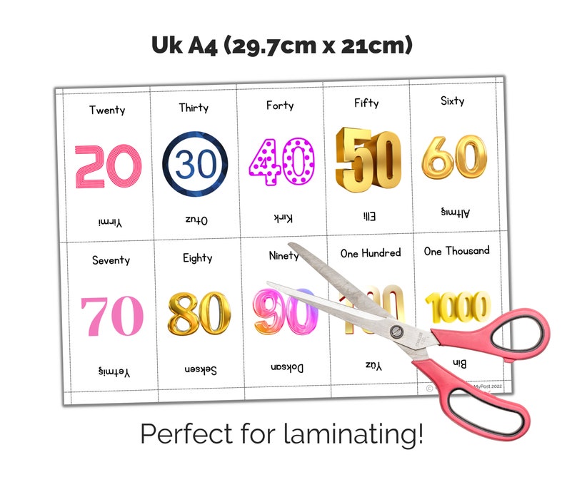 Learn Turkish Numbers. Printable Flashcards in English and - Etsy