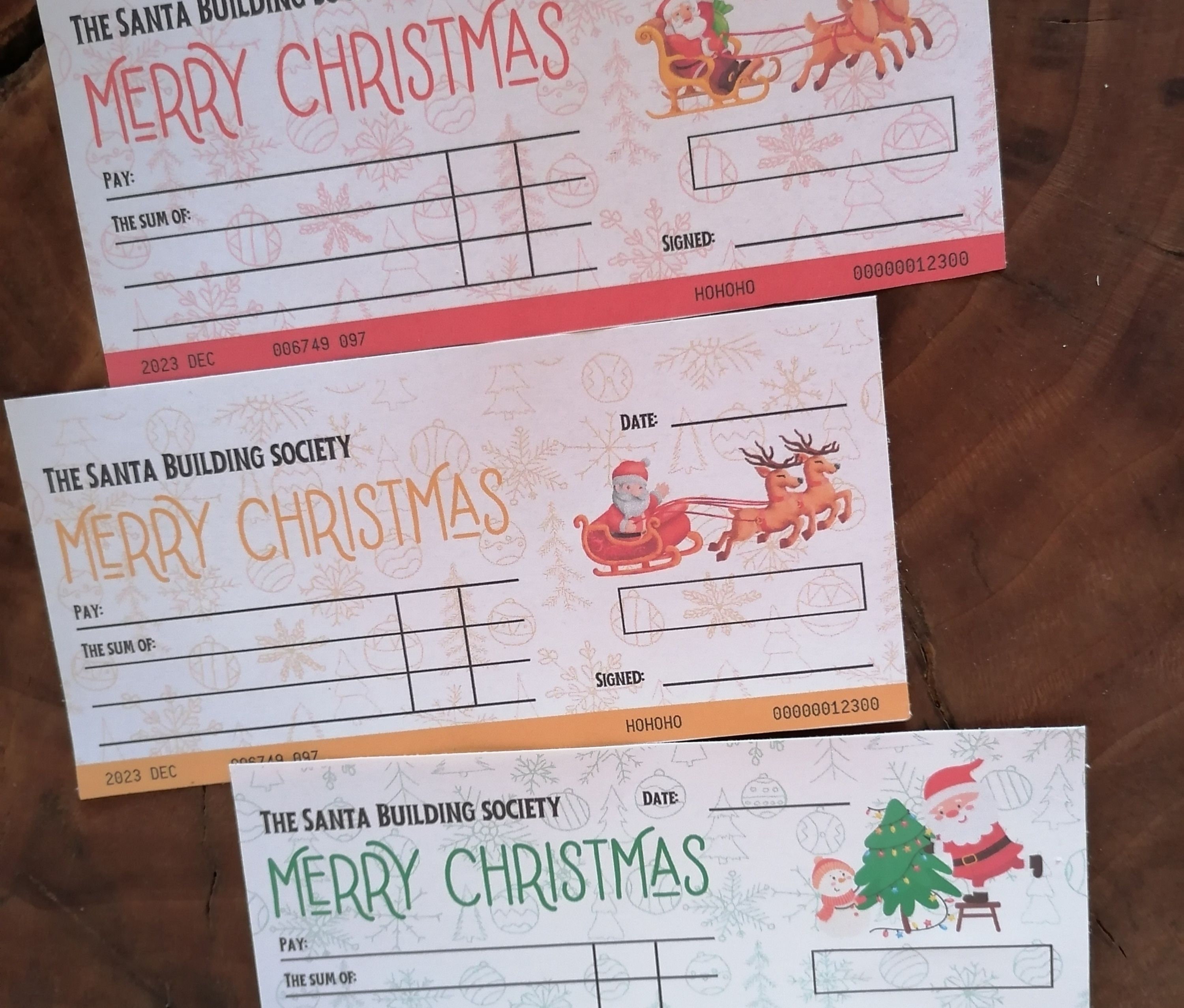 Christmas Blank Cheque, Bankers Draft. Downloadable Printable Xmas ...