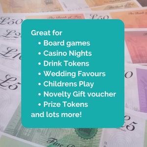 Printable Bank Notes in Pounds. Pretend Fun Money, Great for Kids Toy ...