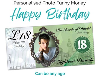 Personalised Birthday Money, Face on Money, Printable Funny Bank Notes ...