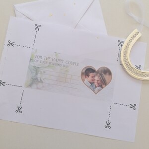 Photo Wedding Cheque. Unique Gift for Newly Weds. Printable Wedding ...
