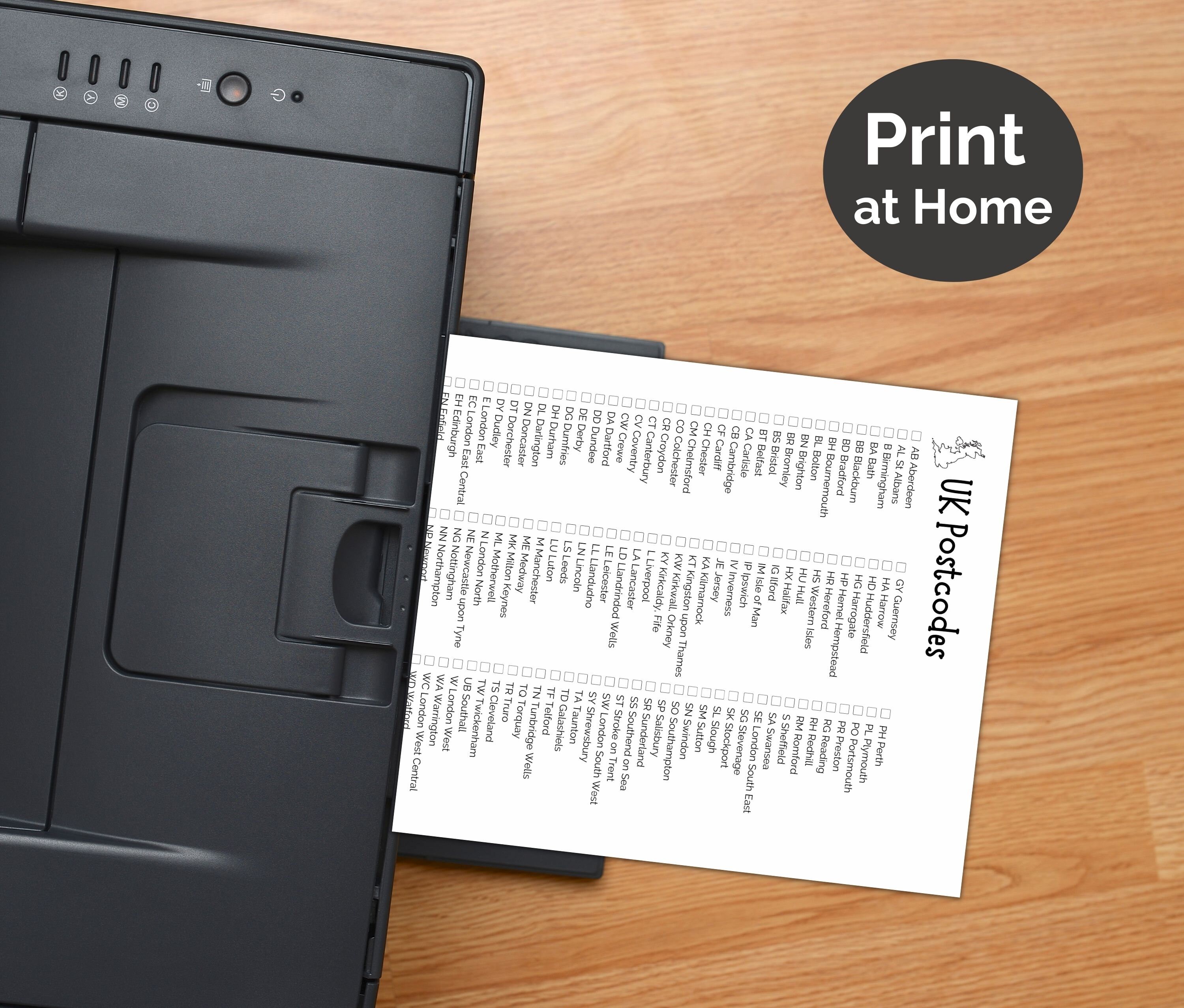 UK Sales Map Plus Postcode Checklist Printable A4 Tracker Map - Etsy