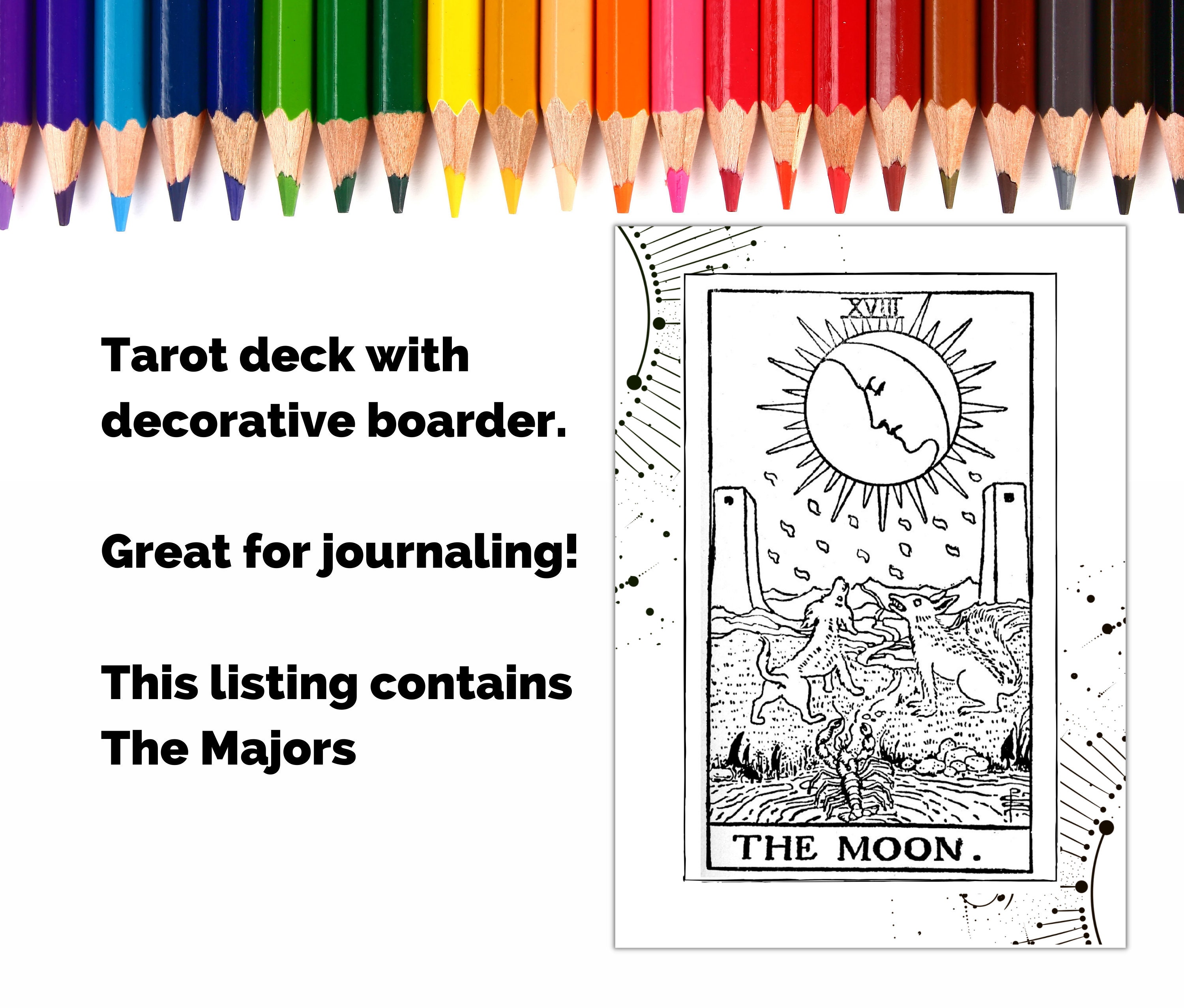 Printable Tarot Card Colouring Page Divination Journal Work - Etsy UK