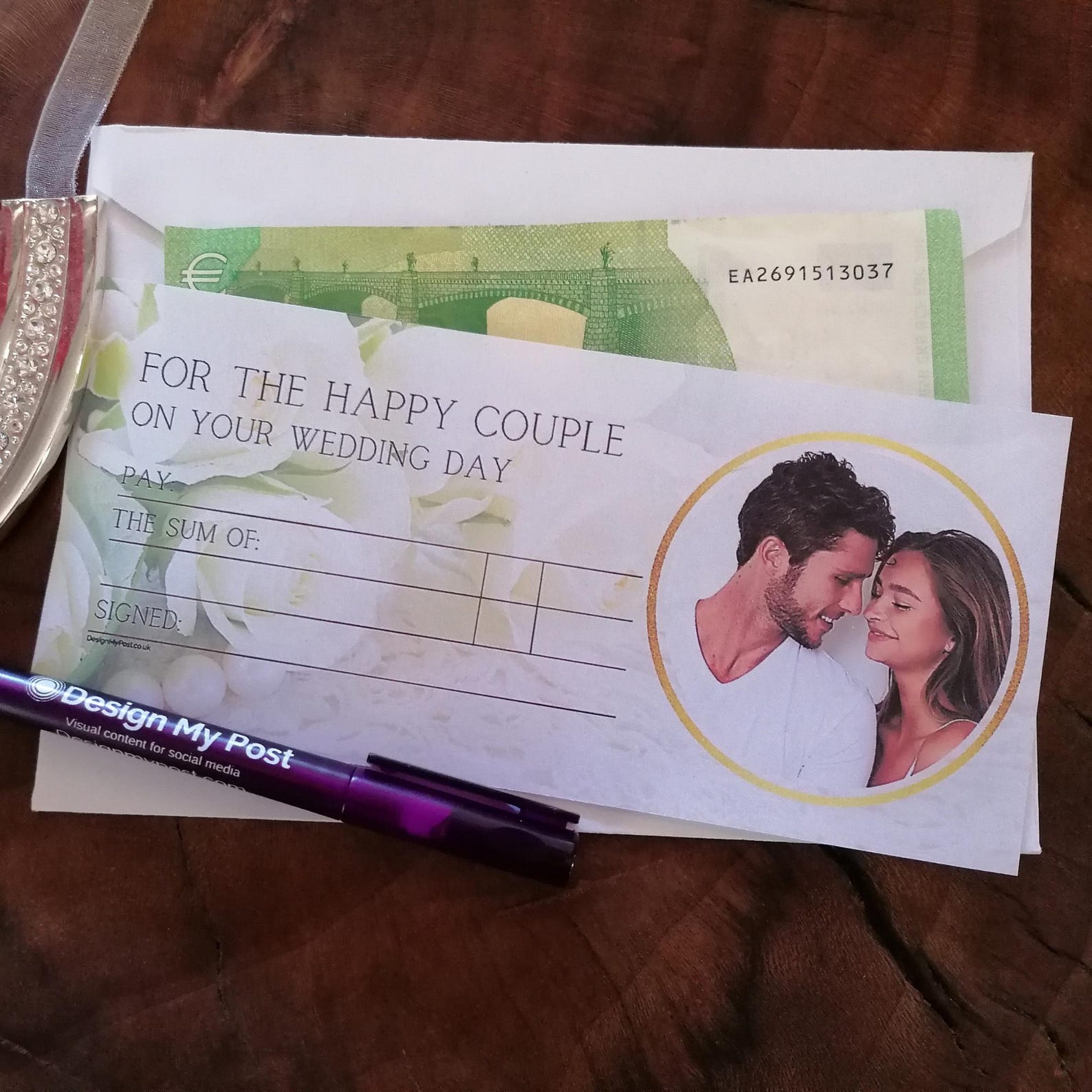 Photo Wedding Cheque. Unique Gift for Newly Weds. Printable Wedding ...