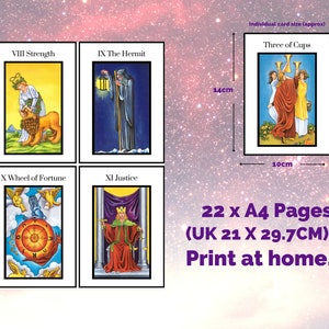 Printable Tarot Deck, Large Cards in Full Colour. Print at Home Classic ...