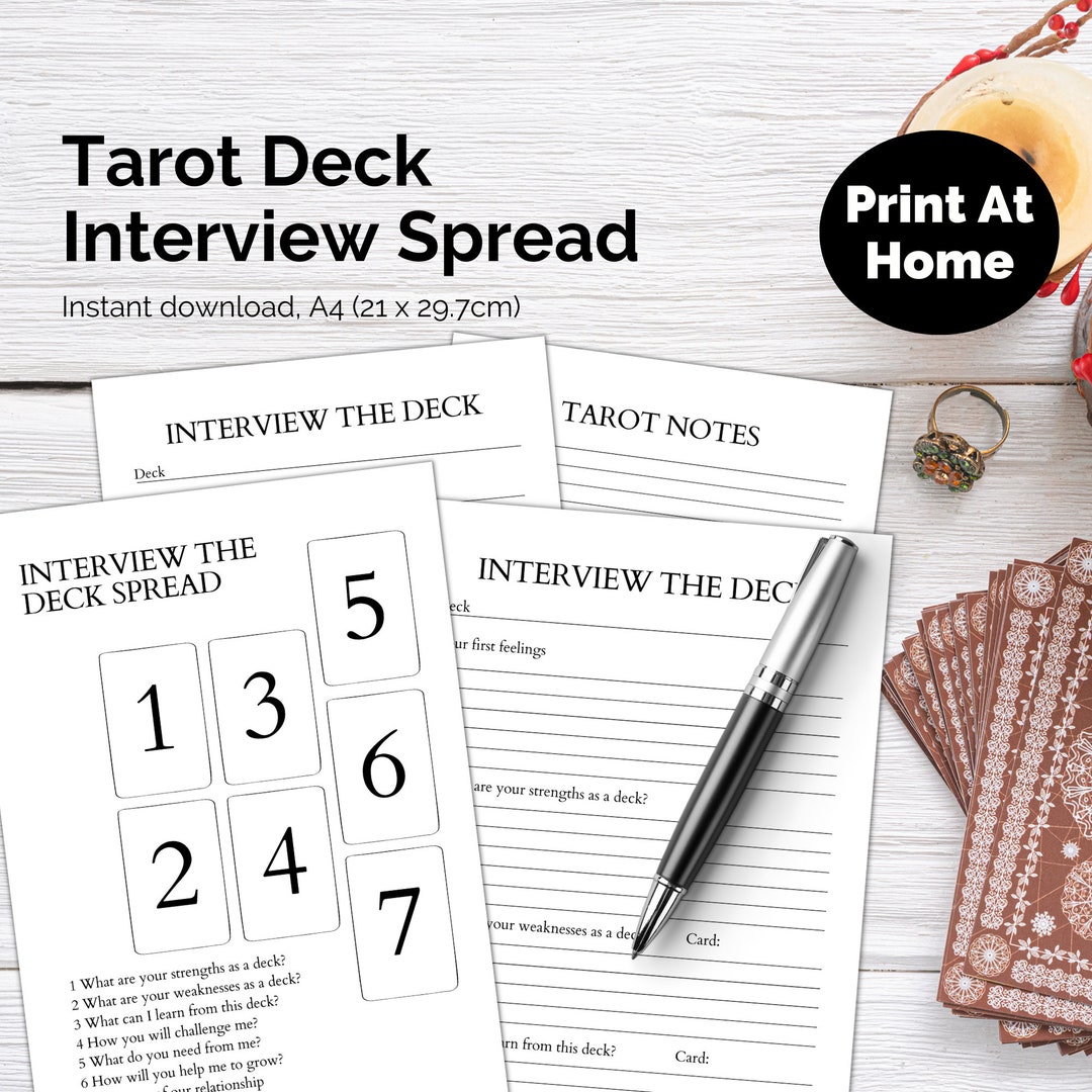 Printable Tarot Deck Interview Spread Great for Journaling - Etsy UK