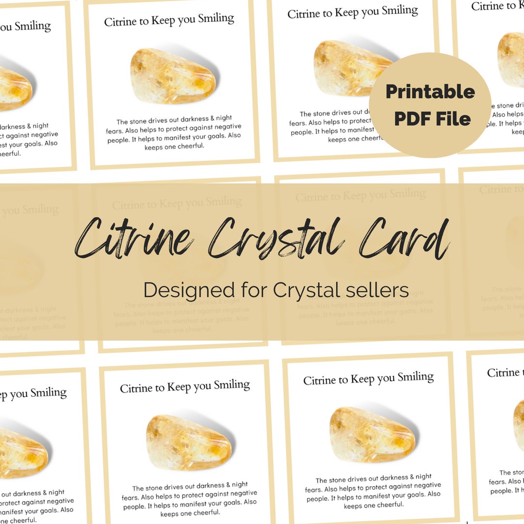 Citrine Crystal Information Card: Gemstone Meanings (A4 UK PDF) - Etsy