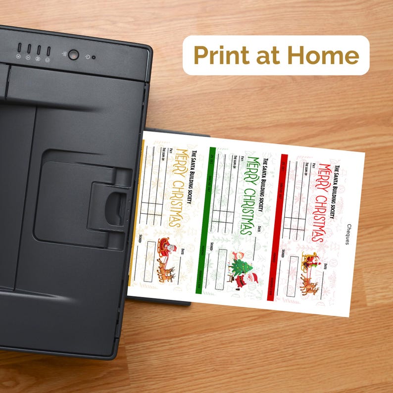 Novelty Christmas Cheque, Bankers Draft. Downloadable Printable Xmas ...