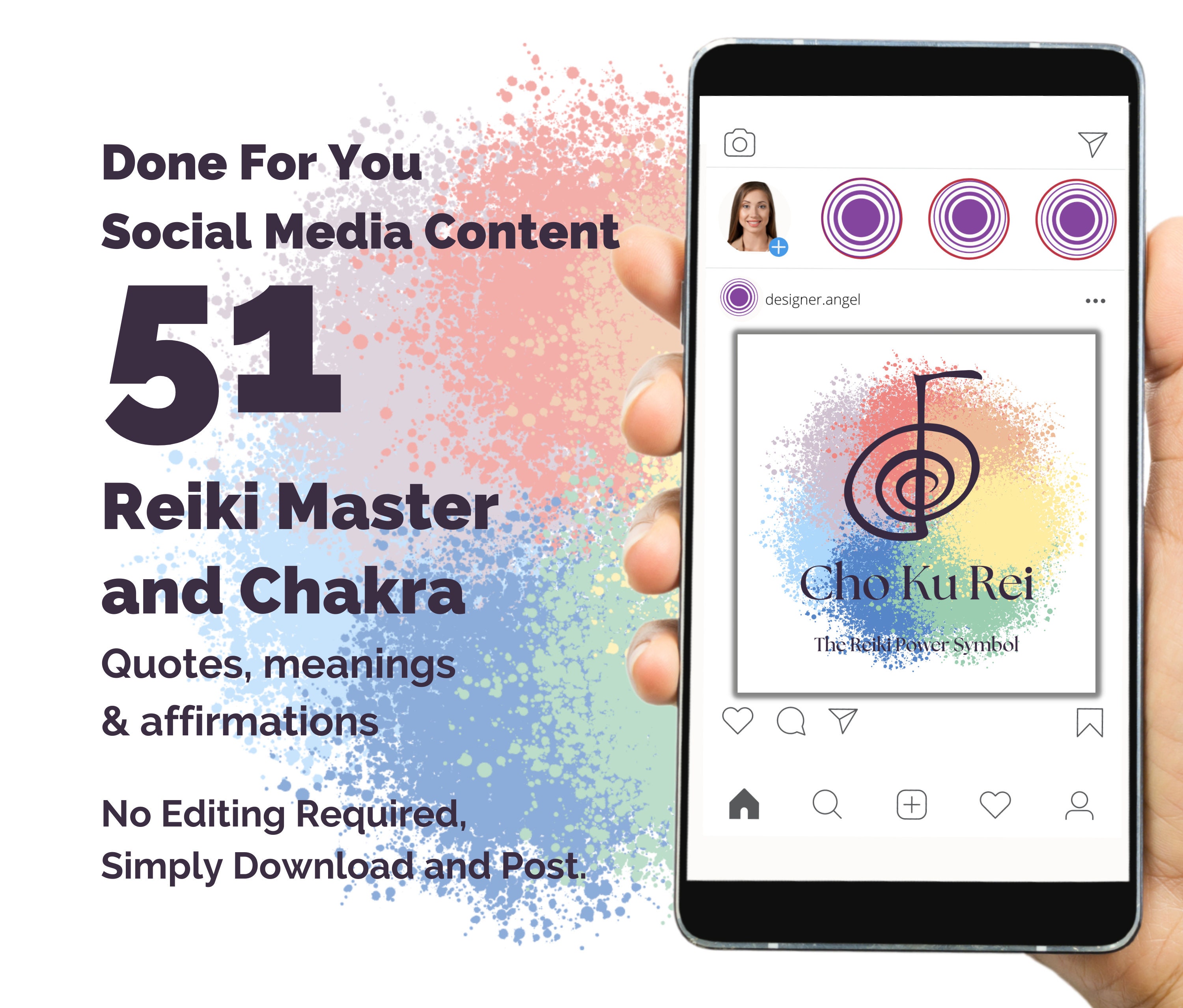 Reiki Chakra Instagram Template for Small Business. 50 1 - Etsy UK