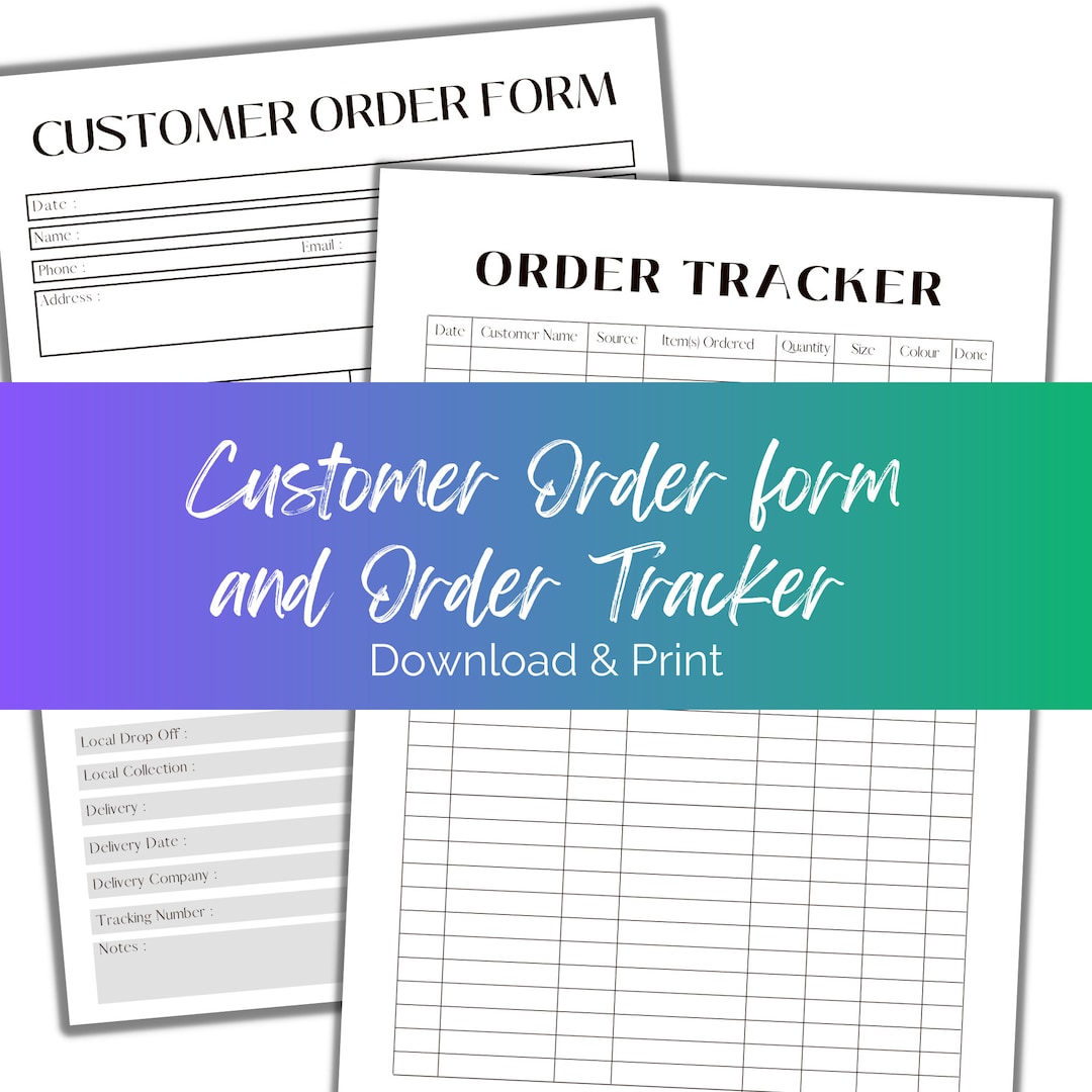 Printable Customer Order Form & Tracker: Modern A4 Design (PDF) - Etsy