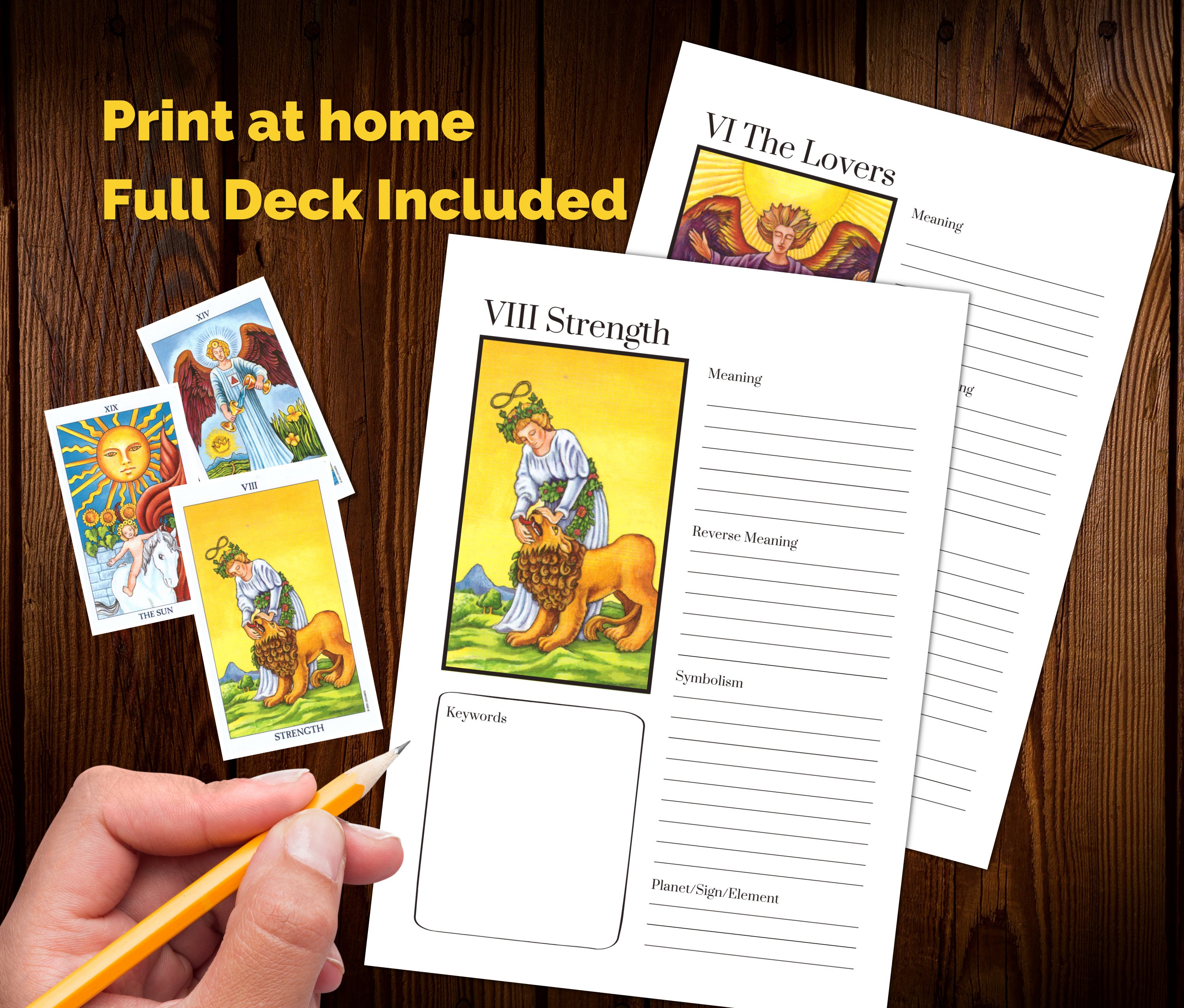 Printable Tarot Worksheets. Learn Keywords Meanings & | Etsy Australia