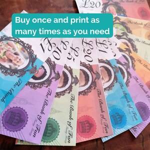 One Pound Note, Face on Money, Printable Fun Bank Notes. Add Your Own ...