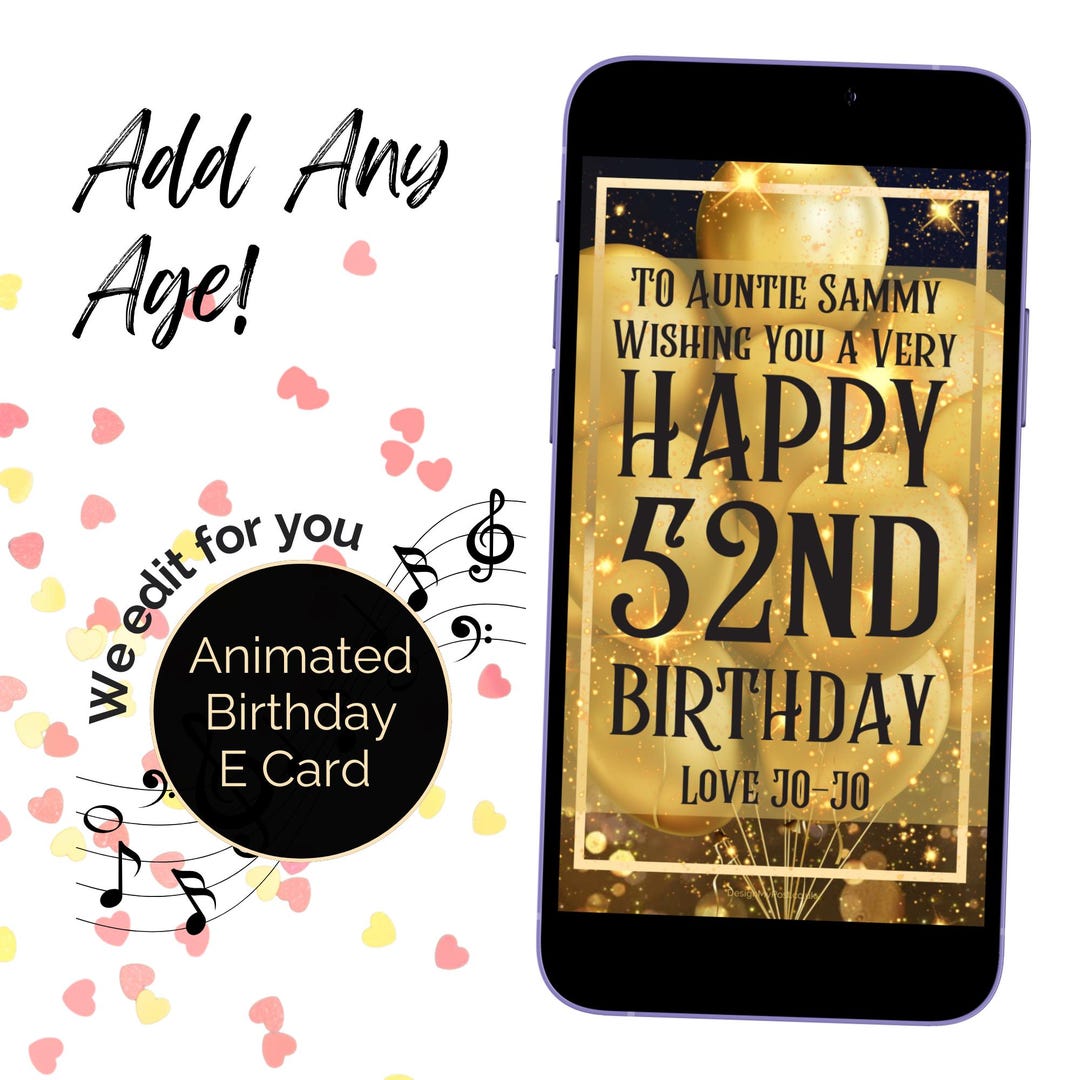 Personalised Birthday Ecard. Digital Electronic Card With Fun Audio ...