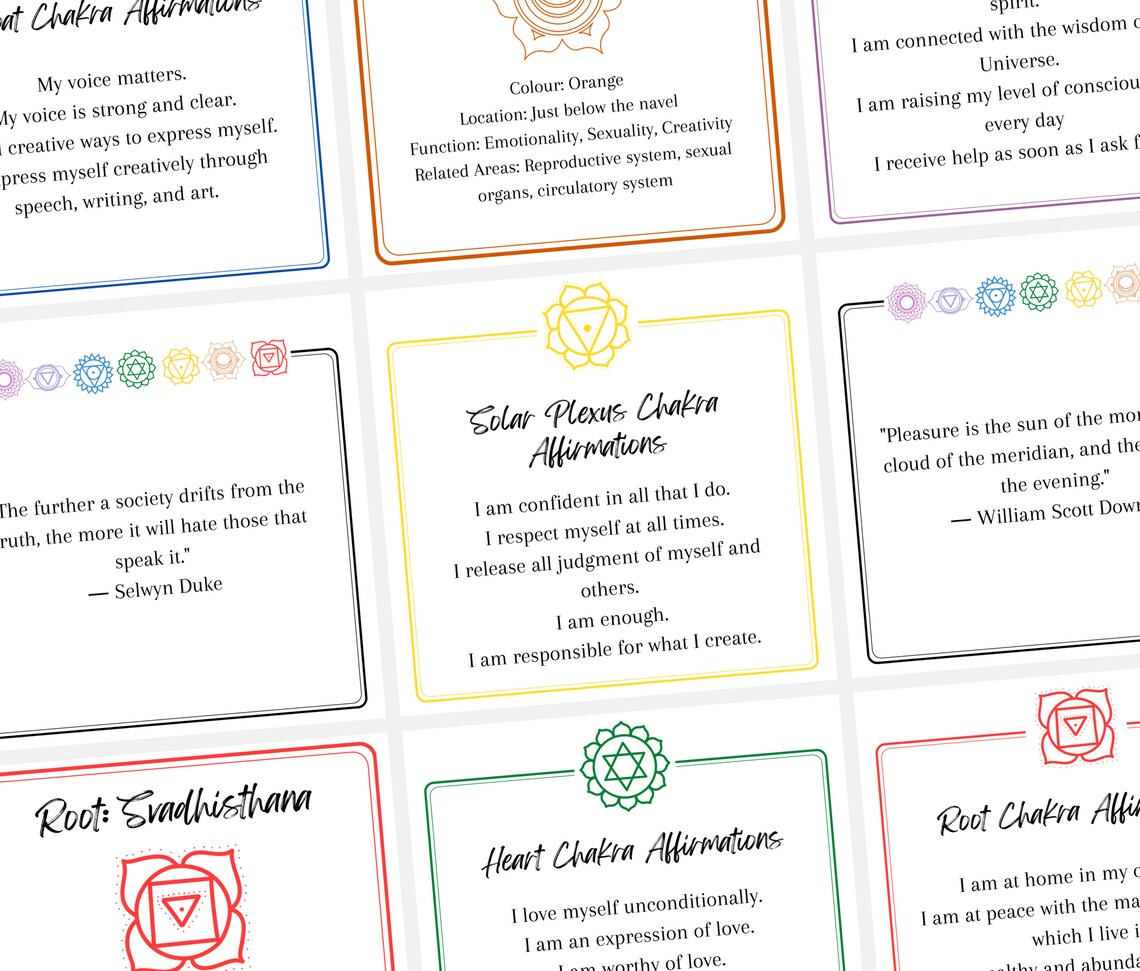 Chakra Instagram Template Quotes Meanings & Affirmations. 40 - Etsy UK
