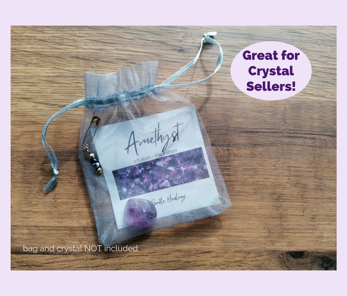 Printable Amethyst Crystal Cards for Crystal Sellers & | Etsy UK