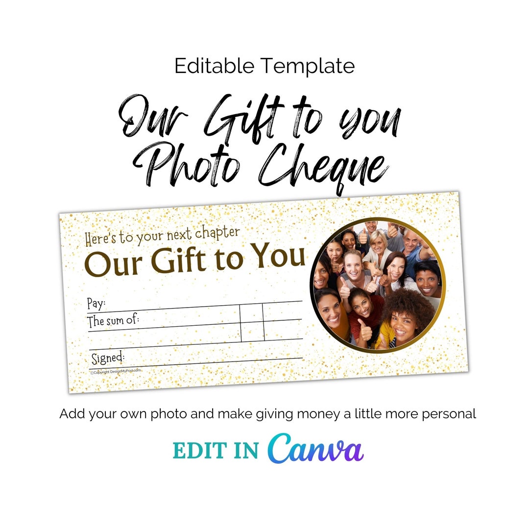 Gift Cheque 'our Gift to You'. Print at Home Gift Cheque Template. Add ...