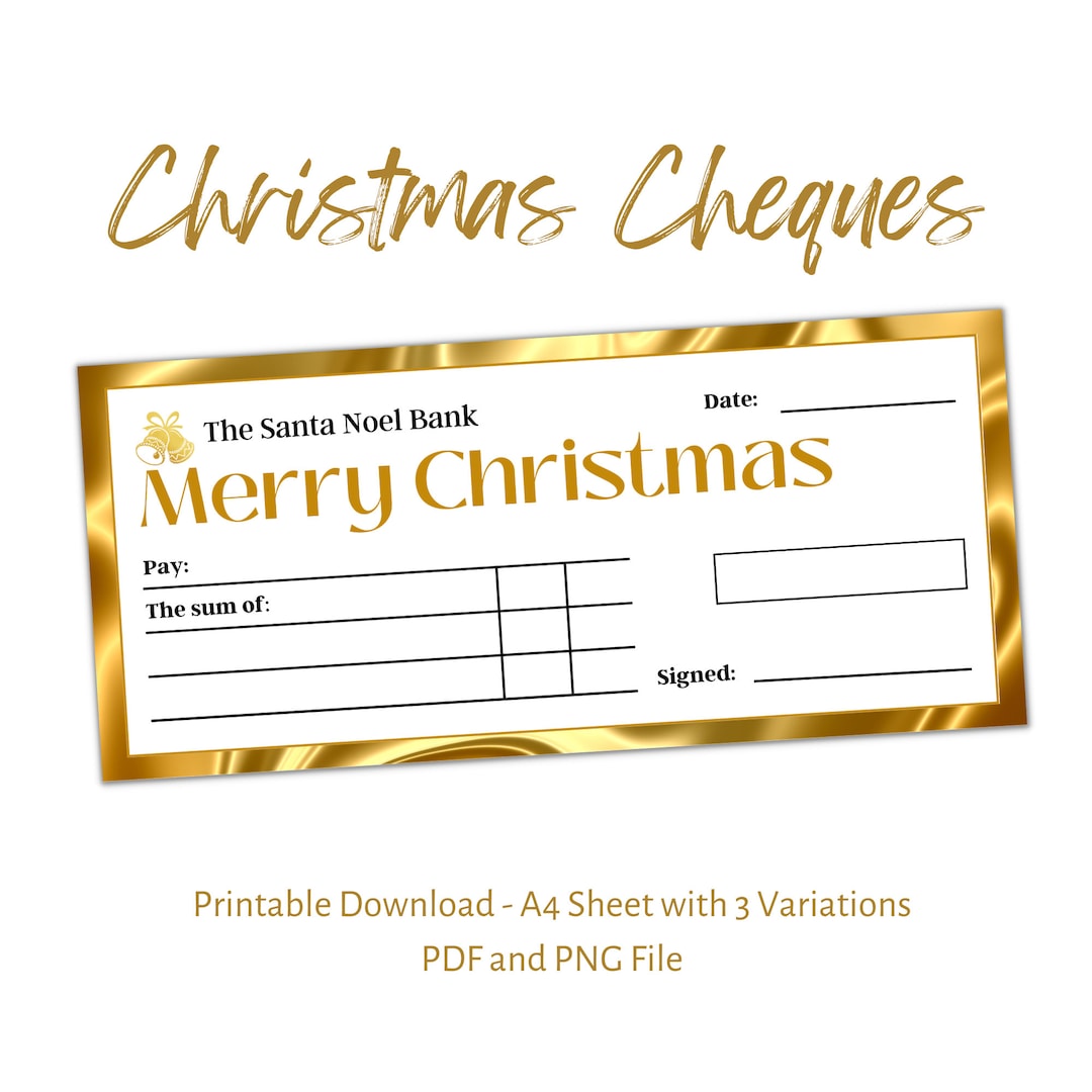 Christmas Money Gift. Bankers Draft. Downloadable Printable Xmas ...