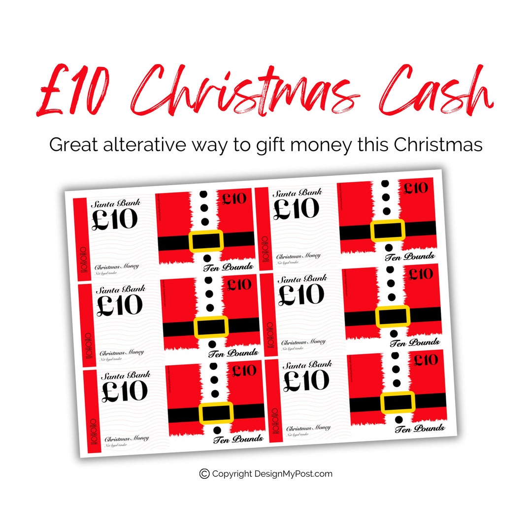 Printable Ten Pounds Santa Bank Notes. Christmas Santa Money. - Etsy