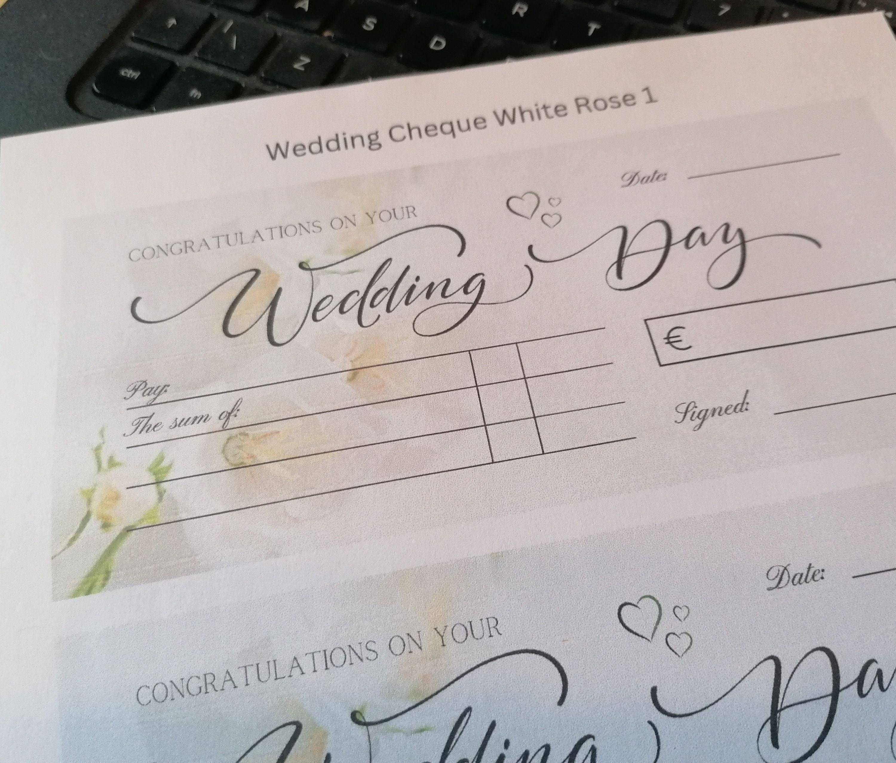 Blank Cheque Gift for Newly Weds Printable Wedding Money Gifting Fake ...