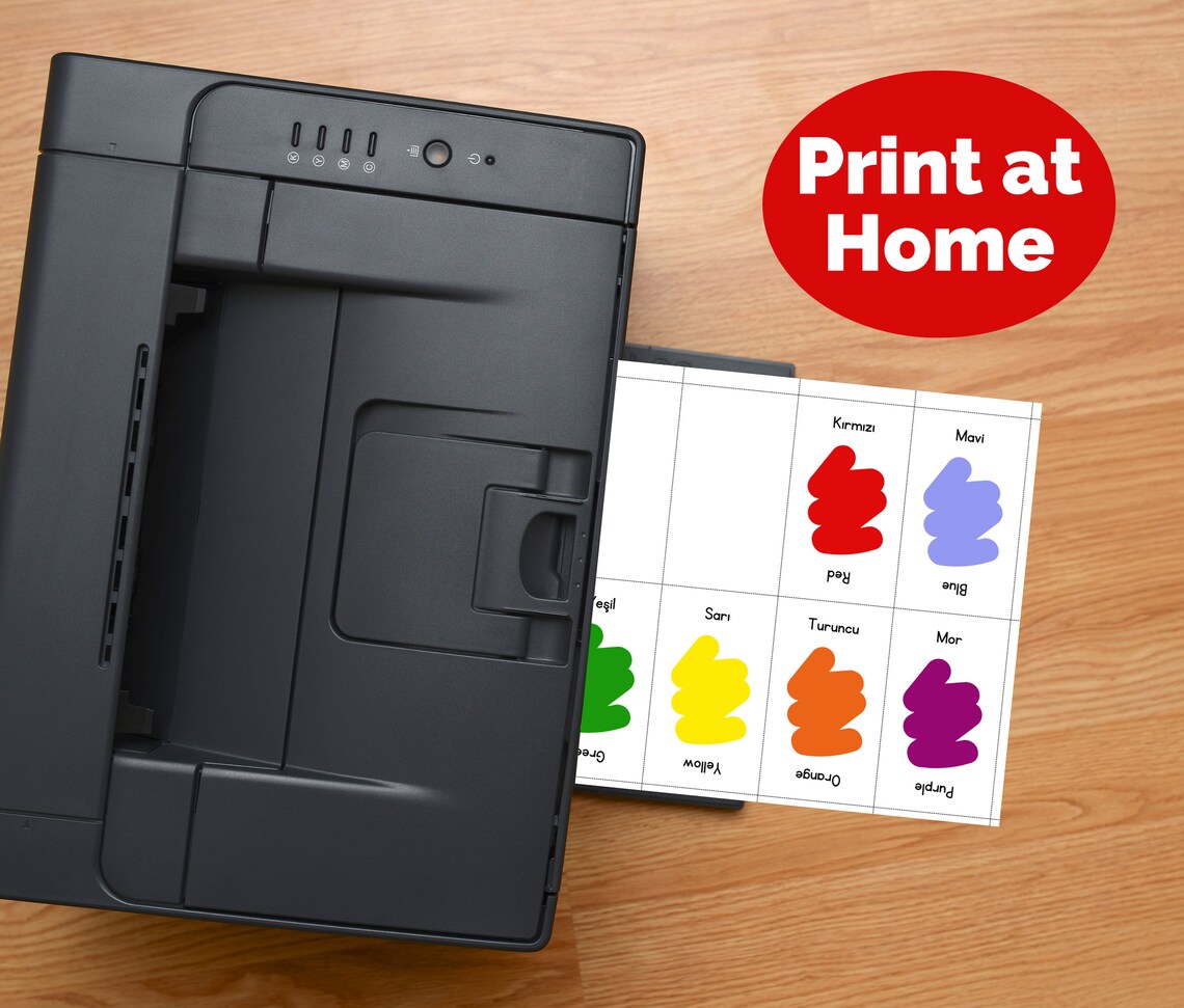 Learn Turkish Colours. Printable Flashcards in English and - Etsy UK