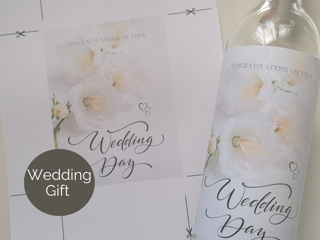 Wine Label for Newly Weds. Congratulations on Your Wedding Day ...