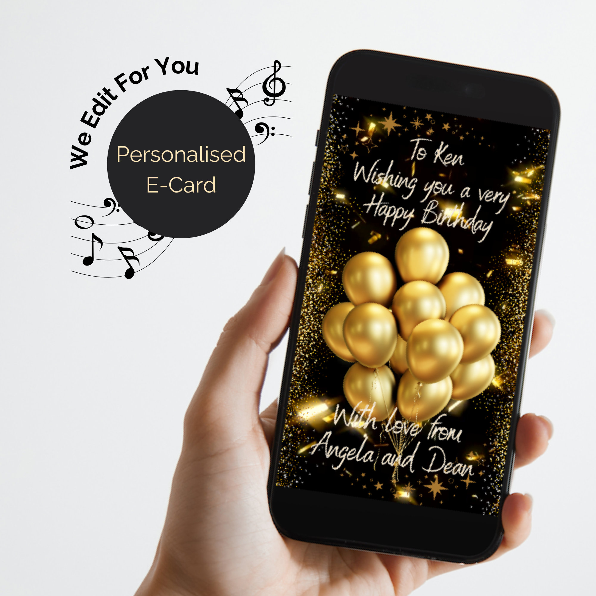 Birthday Digital Electronic Card With Audio. Animated Greetings in ...