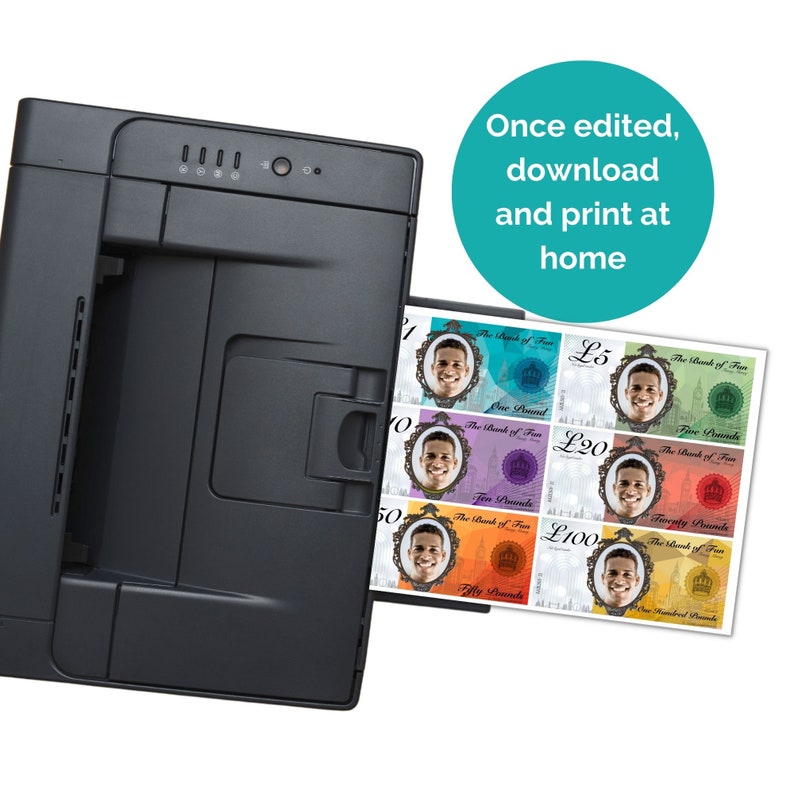 Photo Funny Money. Printable Fake Bank Notes in Pounds. Create ...