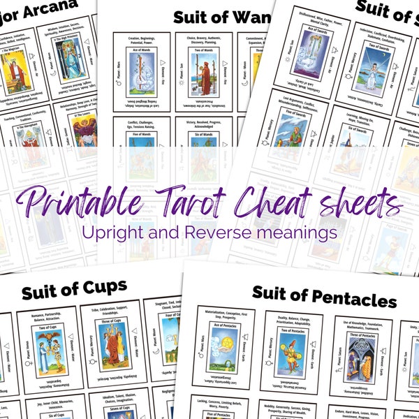 Tarot Cheat Sheet - Etsy