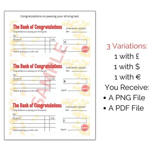 Congratulations on Passing Driving Test. Printable Gift Cheque Template ...