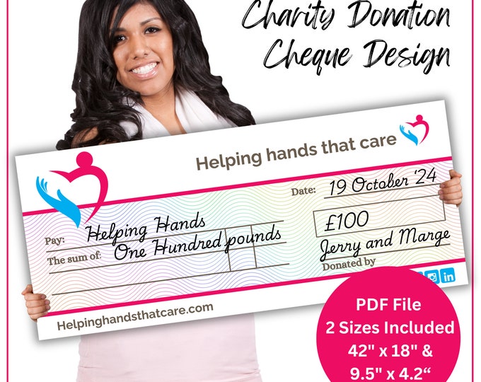 Large Cheque for Charity Presentation Fundraising Occasion Photo Event ...