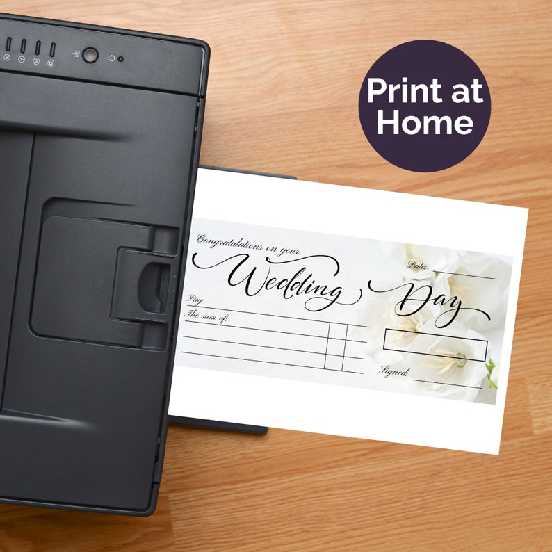 Blank Wedding Cheque for Newly Weds. Big Printable Wedding Money ...