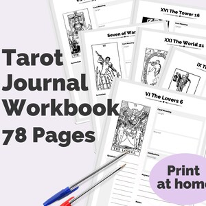 Printable Tarot Card Worksheets 78 Classic Tarot Deck Cheat - Etsy UK