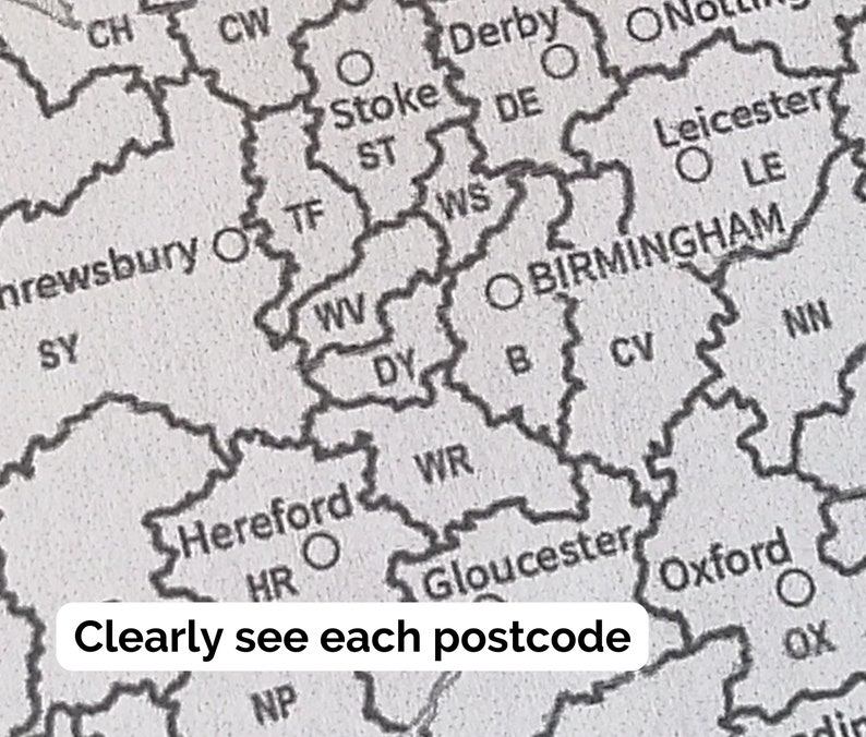 UK Postcode Sales Tracker Map: Printable Checklist (PDF & PNG) - Etsy